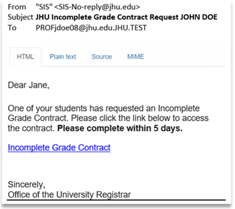 Incomplete Grade Requests – IT@JH University Information Systems