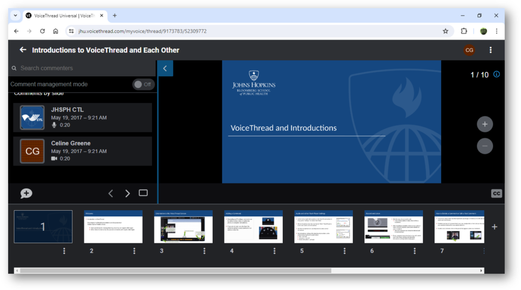 VoiceThread – Overview of the New VoiceThread – IT@JH University ...